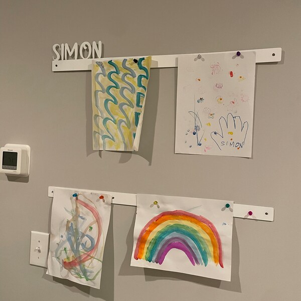 Custom Kids Art Display Board Magnetic, Playroom Wall Art, Kids Room ...