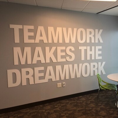Teamwork Makes the Dreamwork, 3D Office Wall Art, Meeting Room Wall ...