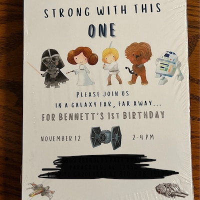 Star Wars Inspired Birthday Invitation Star Wars 1st Birthday Invite ...