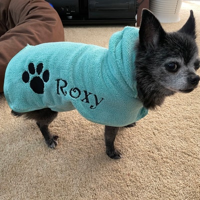 Personalized Dog Robe Embroidered Dog Robe Hooded Robe Towel for Dogs ...