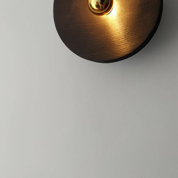 Vertical Wall Light in Natural and Black Wood Minimalist Decoration - Etsy