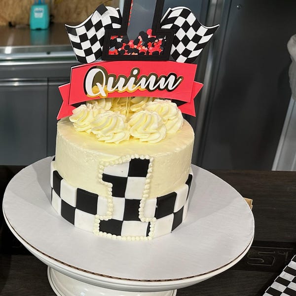 Two Fast . Race Car Inspired Cake Topper . Race Car Theme Party . Speed ...