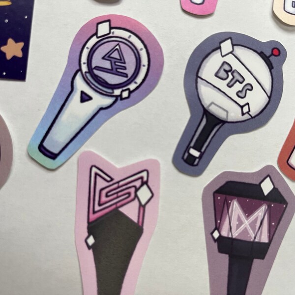 Buy KPOP Lightstick Holographic Vinyl Stickers A to T Online in India ...