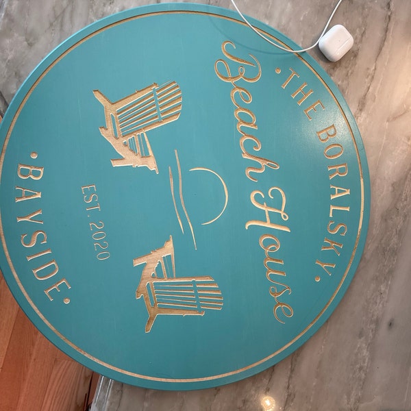 Personalized Beach House Sign: Carved Wood Dolphin Decor - Etsy