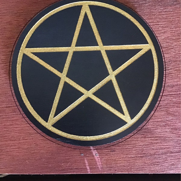 Pentagram Wooden Altar Pentacle - Etsy