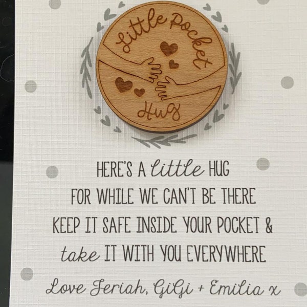 Personalised Pocket Hug - Little Pocket Hug Token - Pocket Hug Card ...
