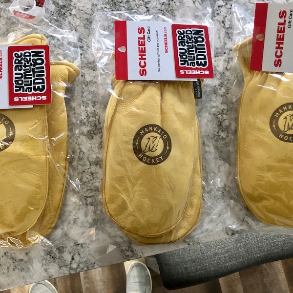 Leather Chopper Mittens With State Logo Engraved | Custom Engraved ...