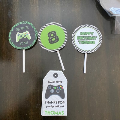 Video Game Favor Tags With Black Controller, Printable Video Game Party ...
