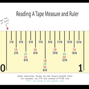 Reading a Tape Measure and Ruler PDF DIGITAL DOWNLOAD - Etsy