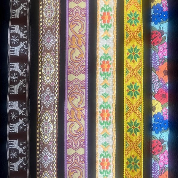 NATIVE AMERICAN G-05-A Jacquard Ribbon Poly Trim, 1-5/8 Wide 40mm Black ...