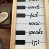 Piano Art, Unframed Music Sign, When Words Fail Music Speaks Wooden ...