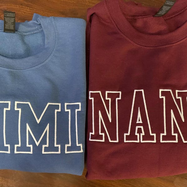 Custom Embroidered Varsity Crewneck Embroidery Crewneck Custom ...