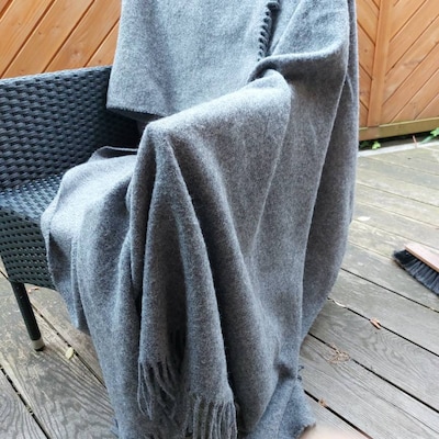 New Zealand Sheep Wool Blanket Sage Green 100% Natural Wool Couch Throw ...