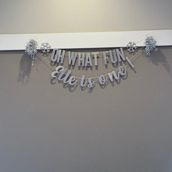 Oh What Fun It is to Be One Banner, Winter 1st Birthday Decorations ...