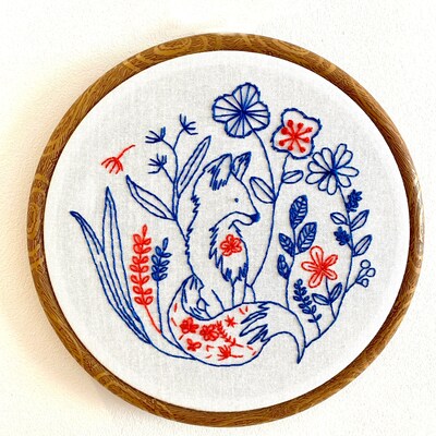 Fox Embroidery Pattern Embroidery Kit Fox Pattern Hand Embroidery ...