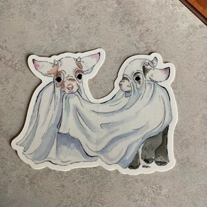 Spooky Ghost Goat Sticker - Etsy