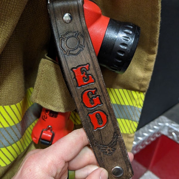 Firefighter Locker Name Plate, Leather Identification Tag to Place on ...