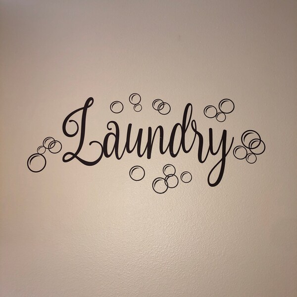 LAUNDRY Bubbles,laundry Room Decal, Vinyl Wall Decals,wall Quote Decal ...