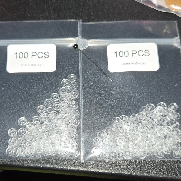 4mm / 0.16" Super Tiny Plastic Snap Closures, in White / Black / Clear ...