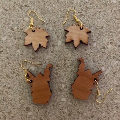 West Virginia WV Mini Wood Charms State Cutout Jewelry and Craft ...