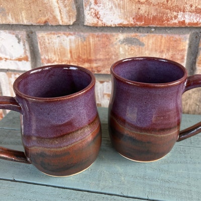 Pottery Chowder Bowl / 24 Oz Blue Soup Mug / Sally Schramm Pottery - Etsy