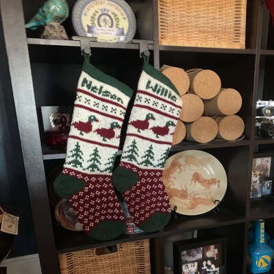 Knit Christmas Stocking Mallard Duck Ready to Ship - Etsy