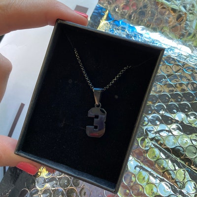 Number Pendant Black - Etsy