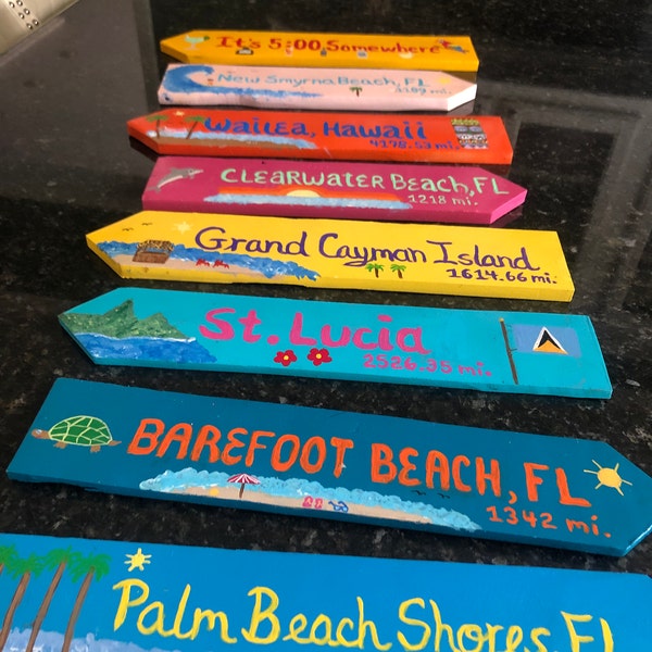 Destination Arrow Signs, Tropical Directional Arrows, Hand Made Wooden ...