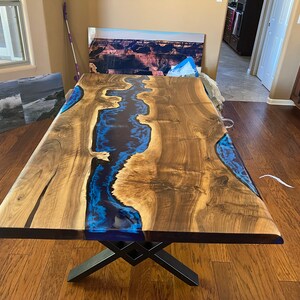 Walnut Round Epoxy Game Table Walnut Epoxy Gamble Table - Etsy