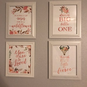 You Are so Loved Blush Floral Nursery Art Decor, Little Girl Nursery ...