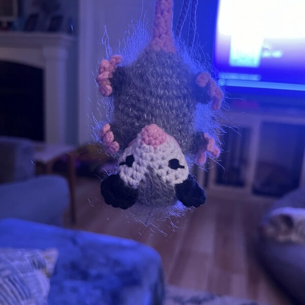 Opossum Stuffed Animal, Dashboard Decor, Possum Rear View Mirror ...