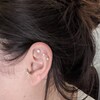 18G 2-4mm Tragus Clear CZ Stone Threadless 6mm-8mm White Opal Push Pin ...