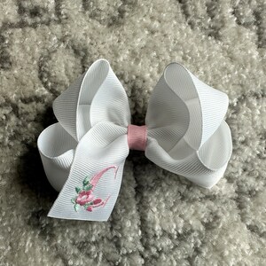 5 Inch Monogrammed Boutique Hair Bows, Initial Embroidered Bow ...