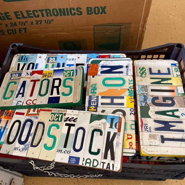 Embossed Worn & Faded License Plate Letters and Numbers to Build Your ...