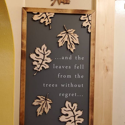 Fall Wood Sign, Fall Leaves, Fall Home Decor, Lasercut Wood Sign, Signs ...