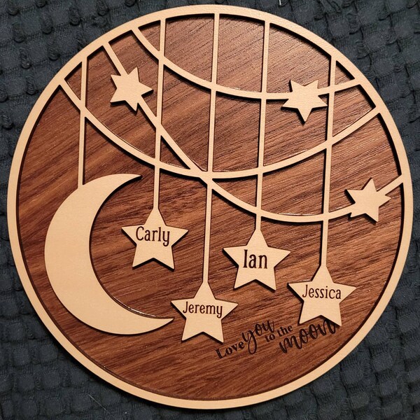 STAR Family Sign Rounds 1-10 Family Members | Easel | SVG | Glowforge ...