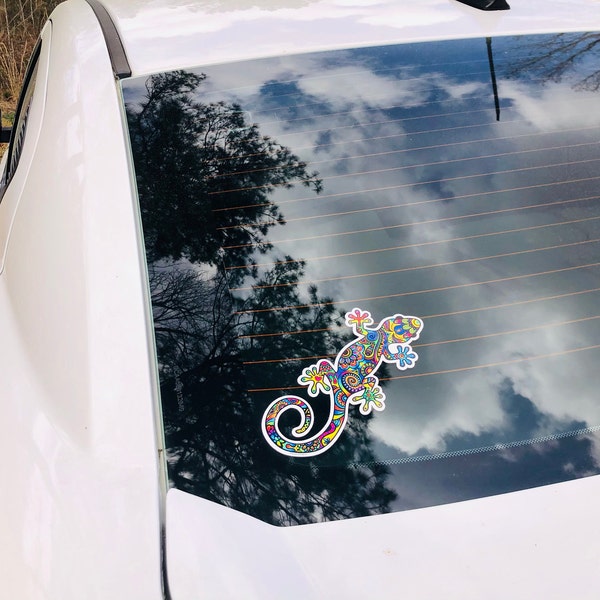 Lizard Sticker - Colorful Gecko Bumper Sticker Reptile Laptop Decal ...