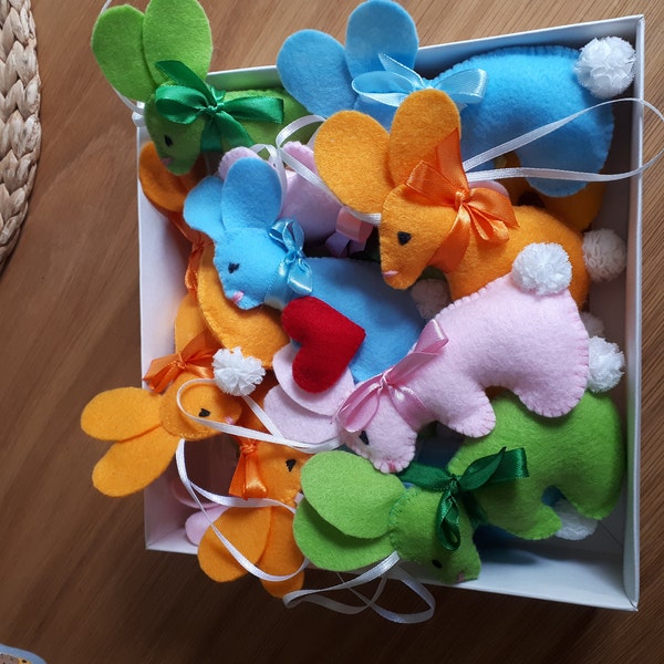 Easter Decorations Felt Easter Tree Ornaments Handmade Set of 8 - Etsy