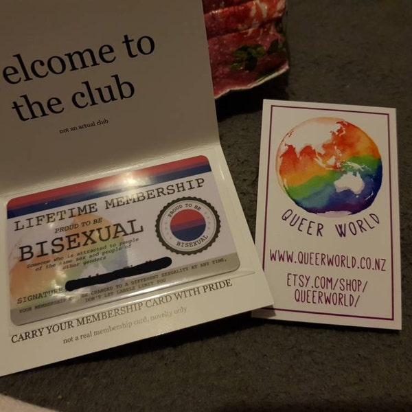 BISEXUAL Gay Pride Identity Card - Lifetime Membership Card - LGBT ...