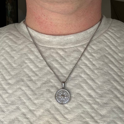 18k Silver Angel Wing Compass Pendant Chain Compass Necklace Compass ...