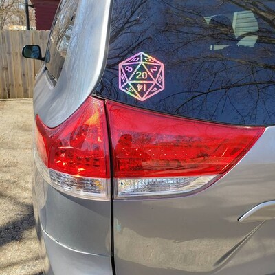 D20 Decal, 20 Sided Dice Laptop Sticker, Gaming Dice Laptop Decal, D20 ...