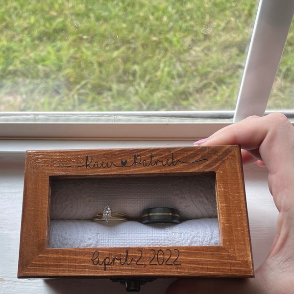 Mr & Mrs Ring Box, Personalized Ring Box, Wedding Box, Wooden Ring Box ...