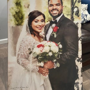 Custom Engagement Portrait Painting Personalized Engagement Gift ...