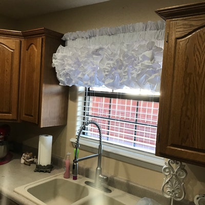 Unbleached Muslin Double Ruffle Valance - Etsy