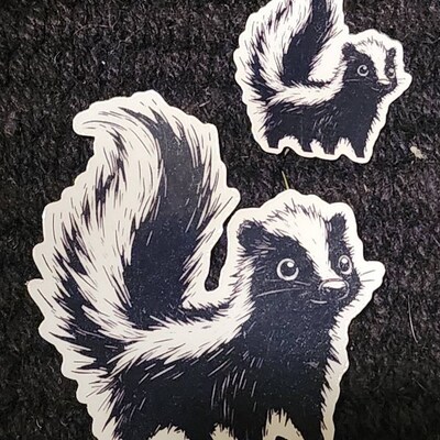 Charming Book-loving Weasel Sticker Cute White Weasel Reading Decal ...