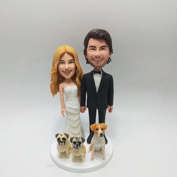 Handmade Custom Marry to Me Kiss Wedding Bobble Head Handmade Polymer ...