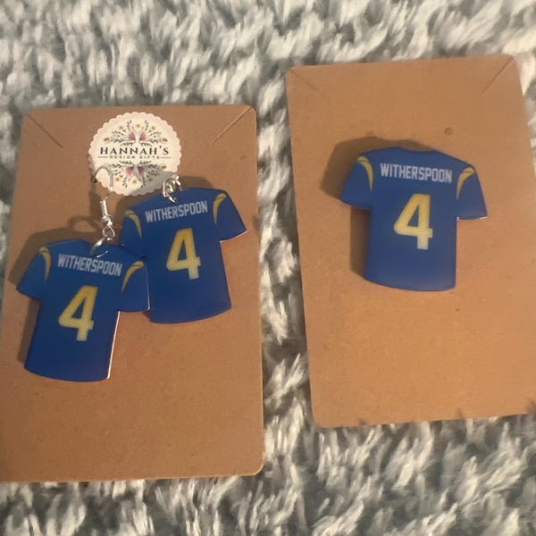 49ers Custom Jersey Earrings,any Name, Any Number, Silver Coated ...