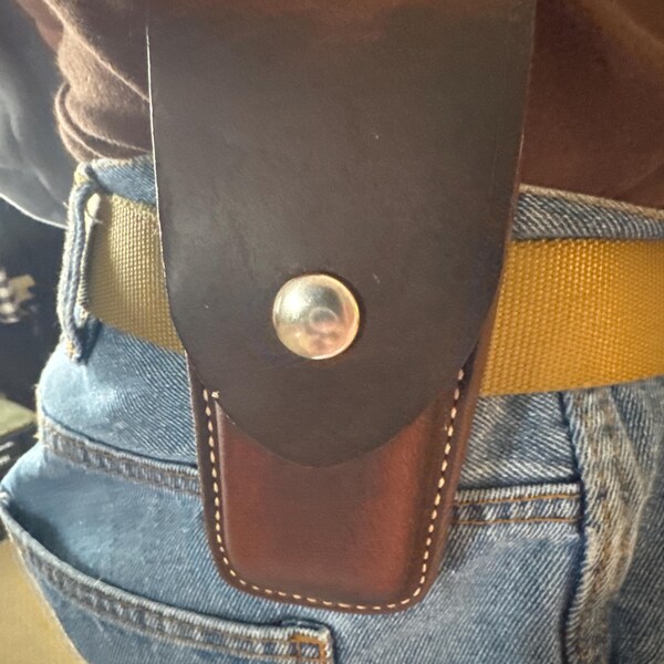 Buck 110 Horizontal Draw Leather Knife Sheath . Crazy Horse Brown ...