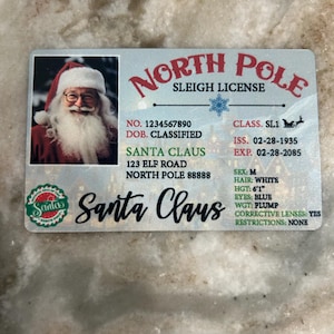 Santa License Sublimation Design - Santa Drivers License PNG File ...