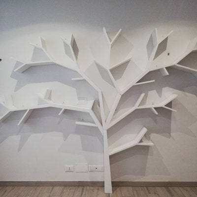 Wooden Tree Bookcases, Rustic Tree Branch Bookshelves, Book Stand ...